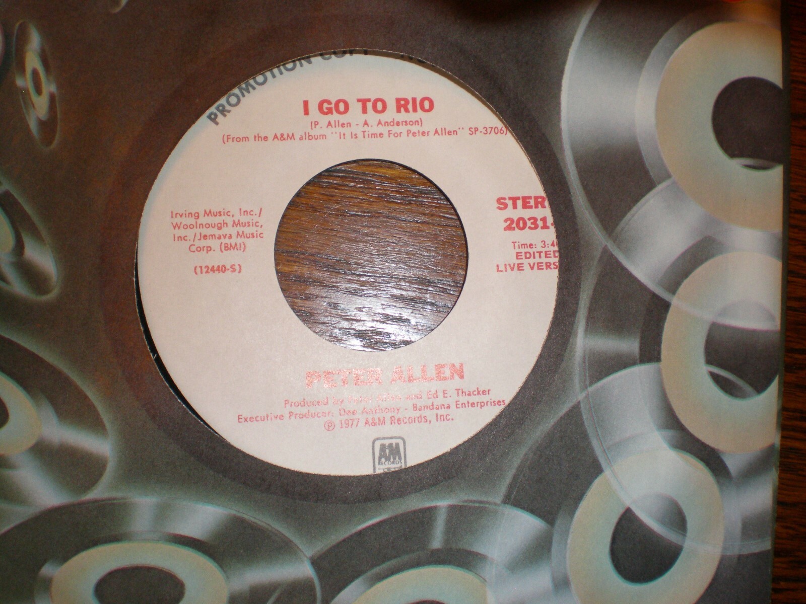 Peter Allen 45 I Go To Rio A & M PROMO | eBay