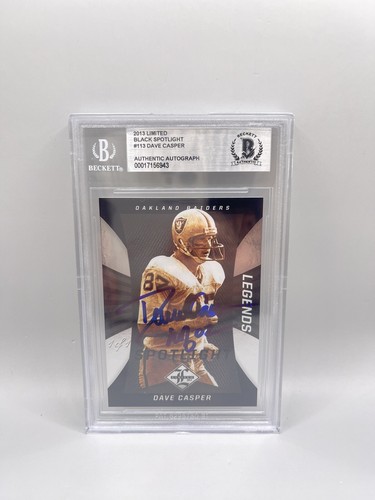 Dave Casper Signed 2013 Limited Football Black Spotlight #1/1 Card ...