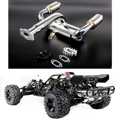 Stainless Steel Silence Muffler Exhaust Pipe for 1/5 HPI Rovan KM Baja ...