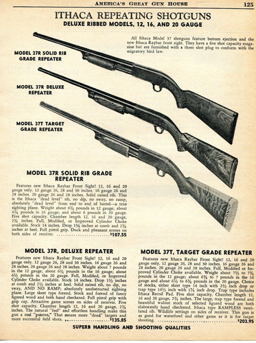 1957 Print Ad of Ithaca Model 37R Deluxe & 37T Target Grade Repeater ...