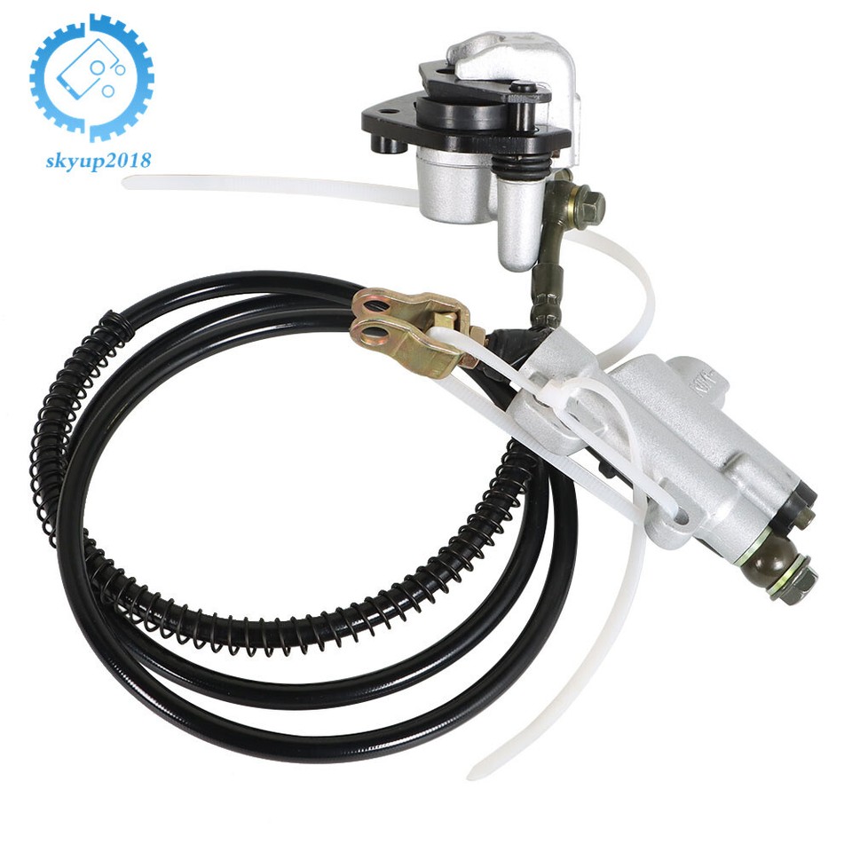 Rear Hydraulic Brake Master Caliper Assembly+Disc Rotor Kit For ATV Go ...