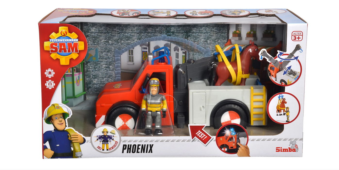 Simba Feuerwehrmann Sam Phoenix mit Figur und Pferd 4006592982805 | eBay