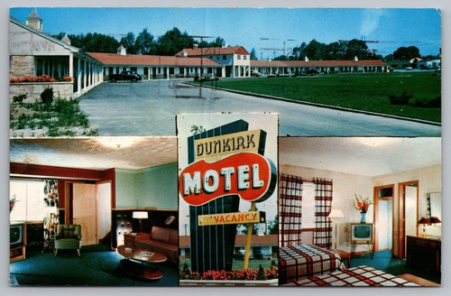 Dunkirk Motel Dunkirk New York Postcard Old Car Motel Sign | eBay