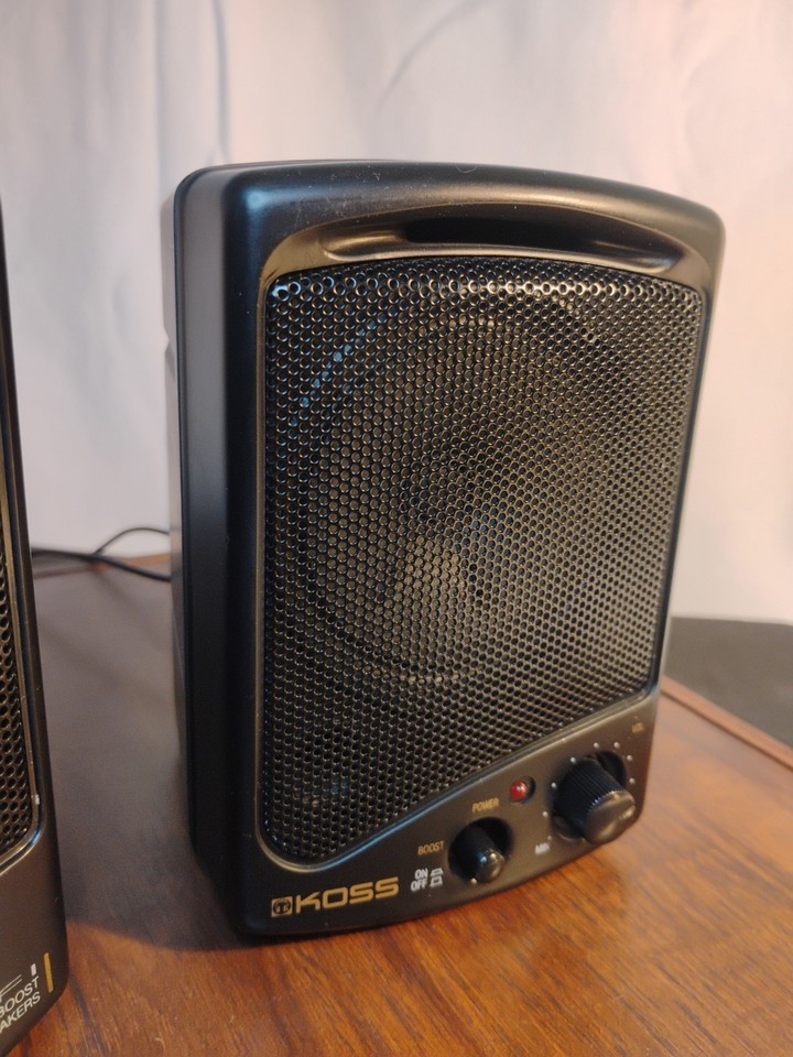 🔥Koss Dynamic Hi-Fi Bass Boost powered speakers, Pair 1990s vintage ...