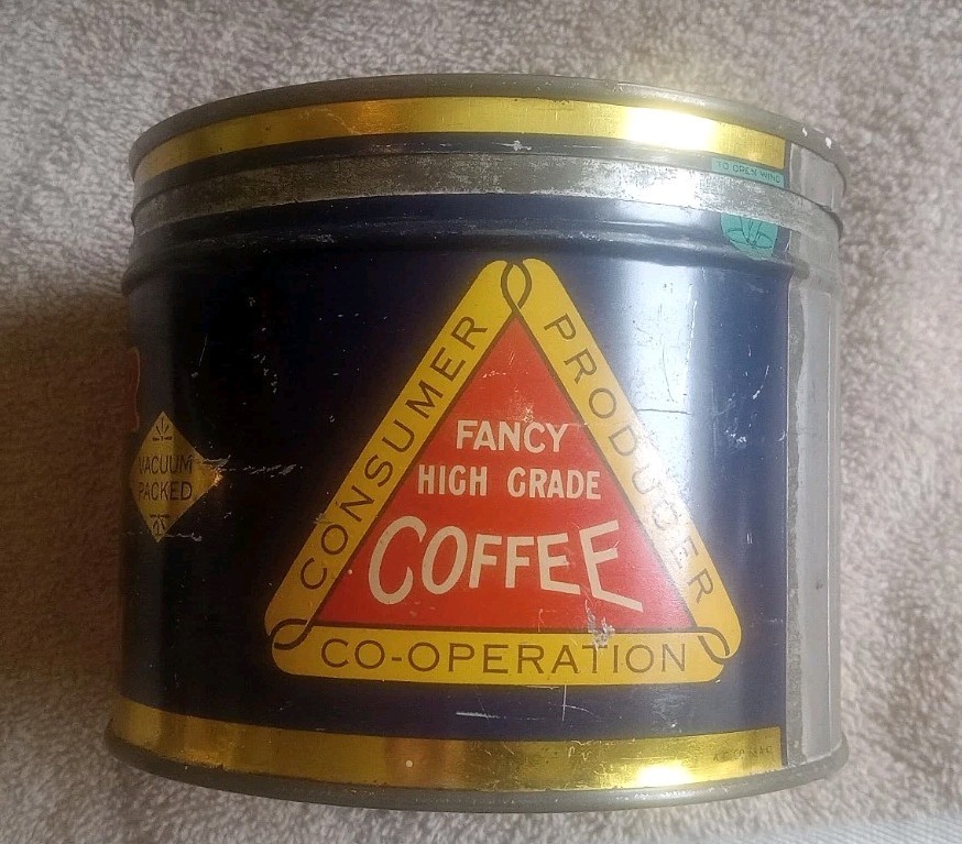 Vintage * RED STAR* 1lb. Key Wind Coffee Tin!! AWESOME! | eBay