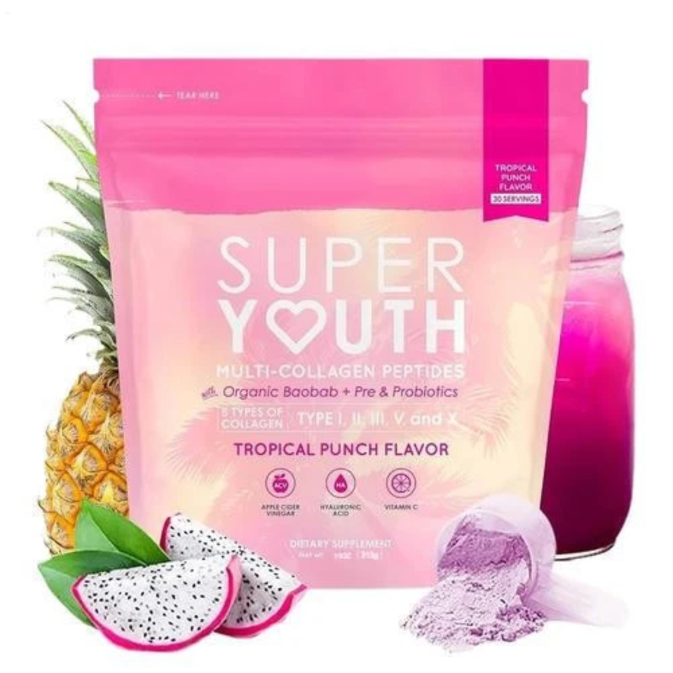 Skinny Fit Super Youth Peptides Tropical Punch Flavor Multi-Collagen ...