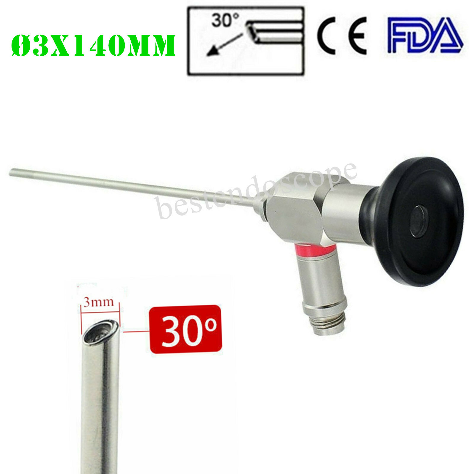 CE&FDA 30° Rigid Endoscope 3x140mm Sinuscope Arthroscopy Sinus Mirror ...