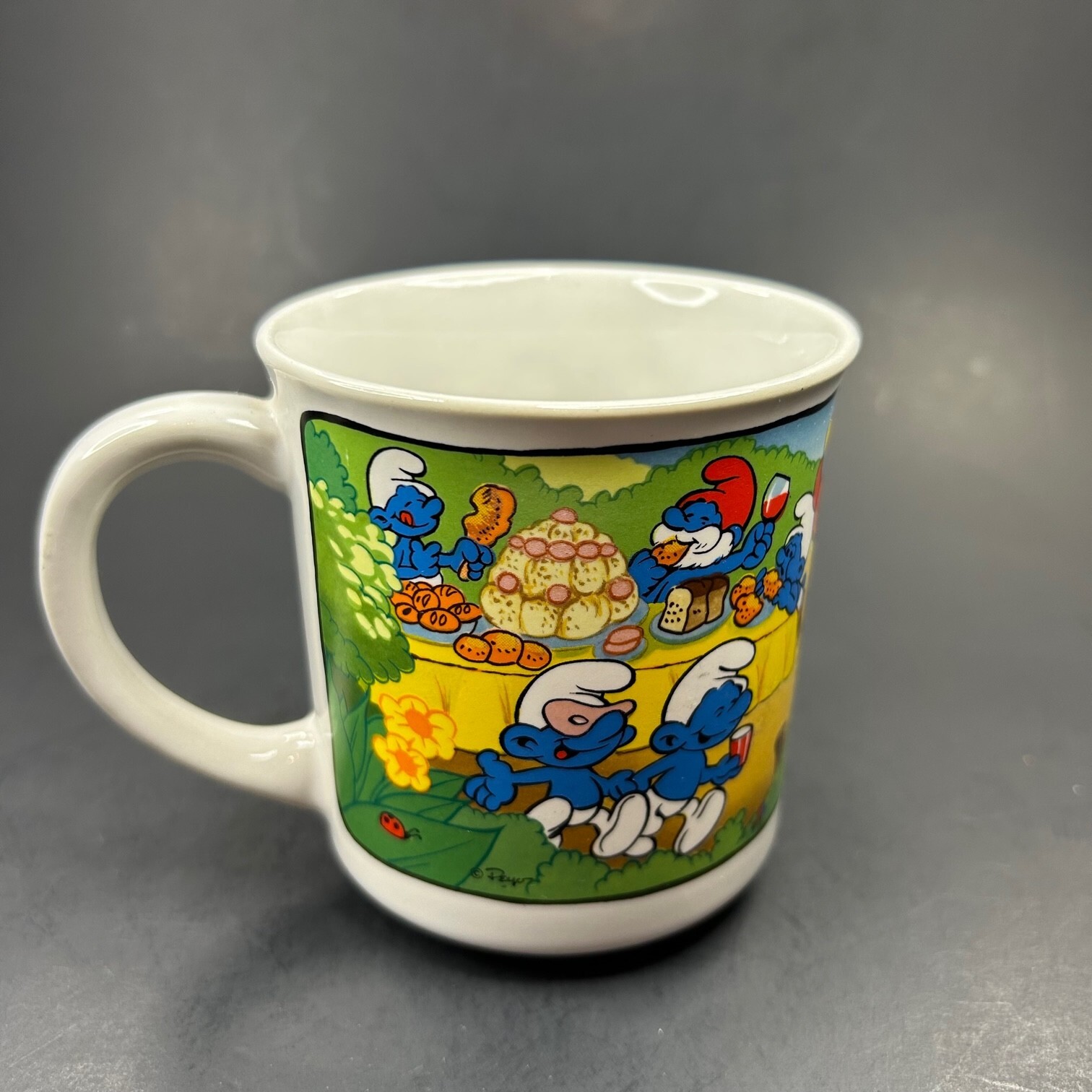 Vtg Grouchy Smurf Ceramic Coffee Mug #1599 Wallace Berrie Co. 1982 | eBay