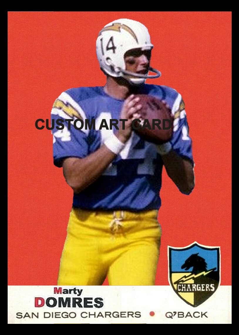 Marty Domres San Diego Chargers 1969 Custom Made Football Art Card | eBay