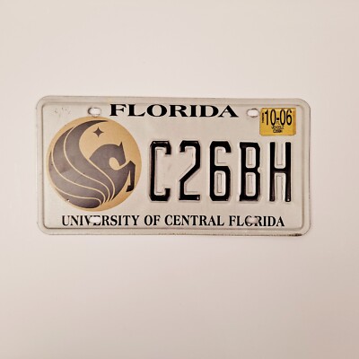2006 FLORIDA -UNIVERSITY of CENTRAL FLORIDA license plate. Pegasus Tag ...