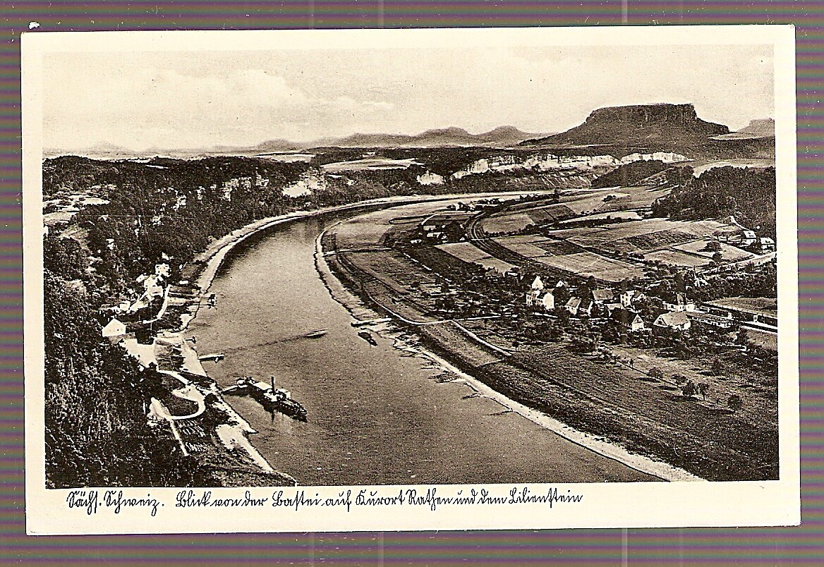 AK 38A Sächs. Schweiz Blick von der Bastei auf Kurort Rathen und den ...