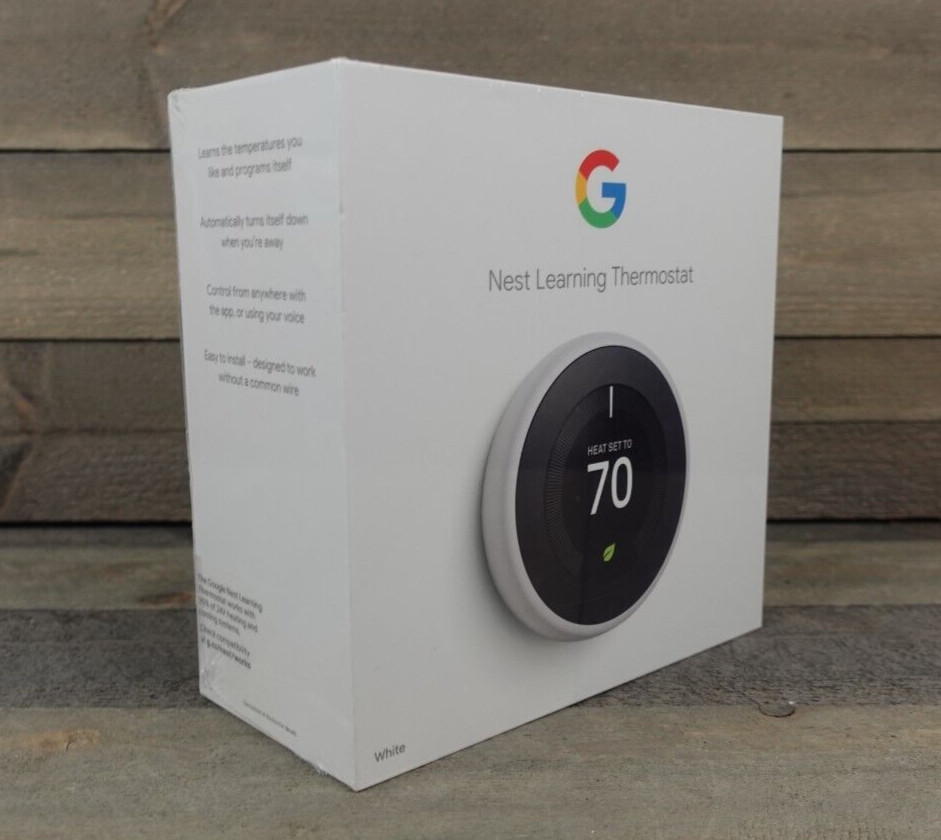 Google Nest 3rd Generation Learning Thermostat - T3017US - WHITE - NEW!