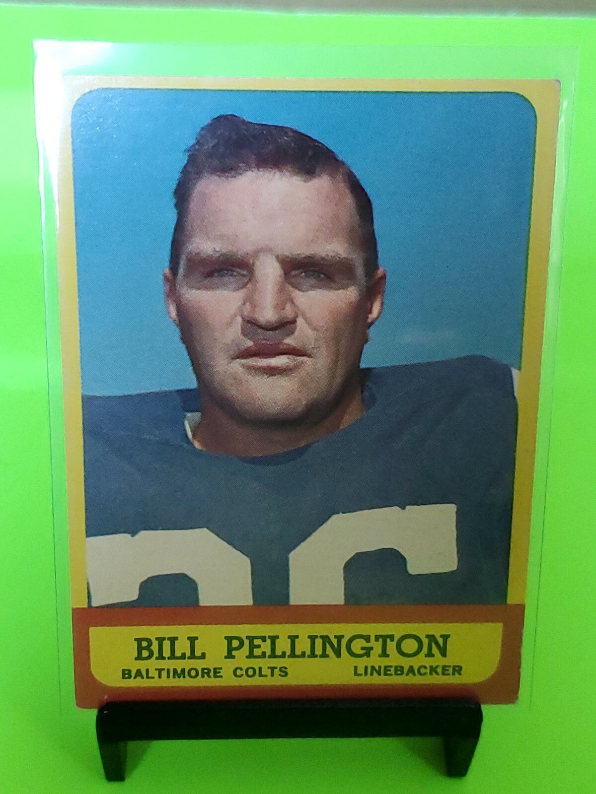 1963 Topps #10 Bill Pellington Baltimore Colts Linebacker Rutgers NFL ...