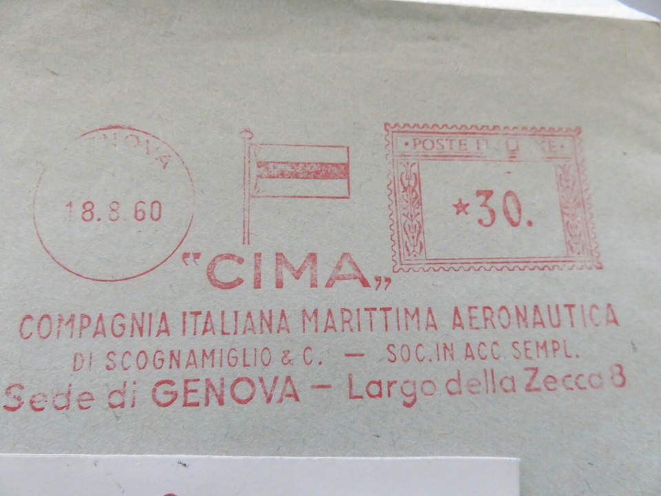 History Postal Envelope Ordinary Shipped 1960 By And For Genova ...