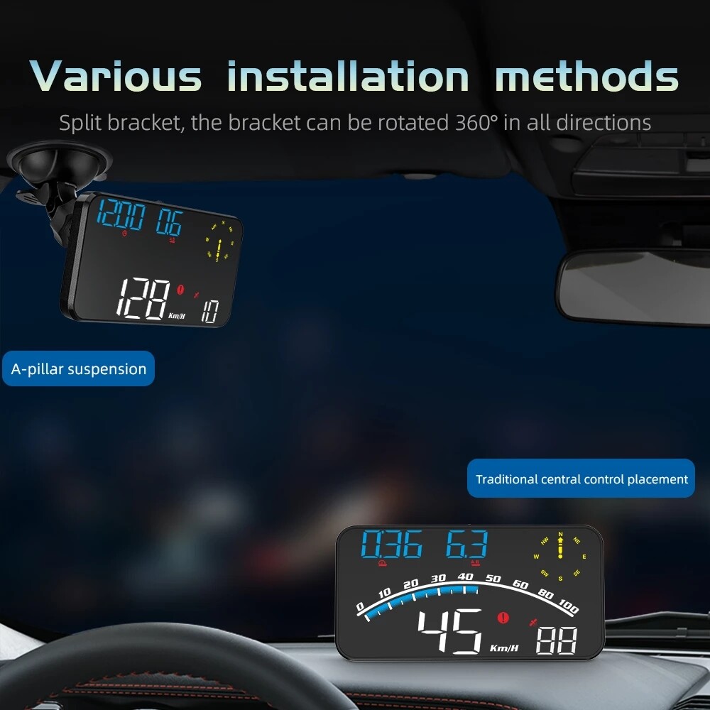 Universal HUD GPS Head Up Display Speedometer Odometer Car Digital ...