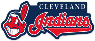 Cleveland Indians Name Font Chief Wahoo Logo Type MLB Baseball Die-cut ...