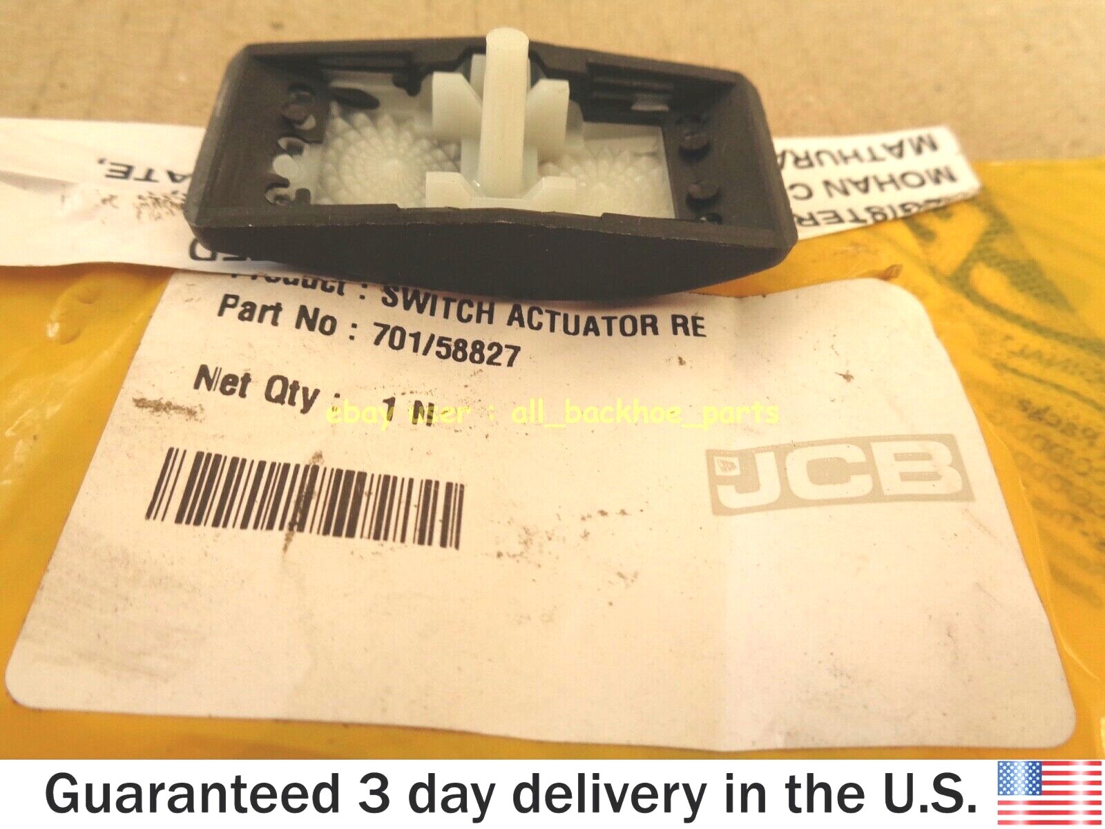 JCB BACKHOE- GENUINE JCB ACTUATOR REAR WORK LIGHT SWITCH COVER (PART ...