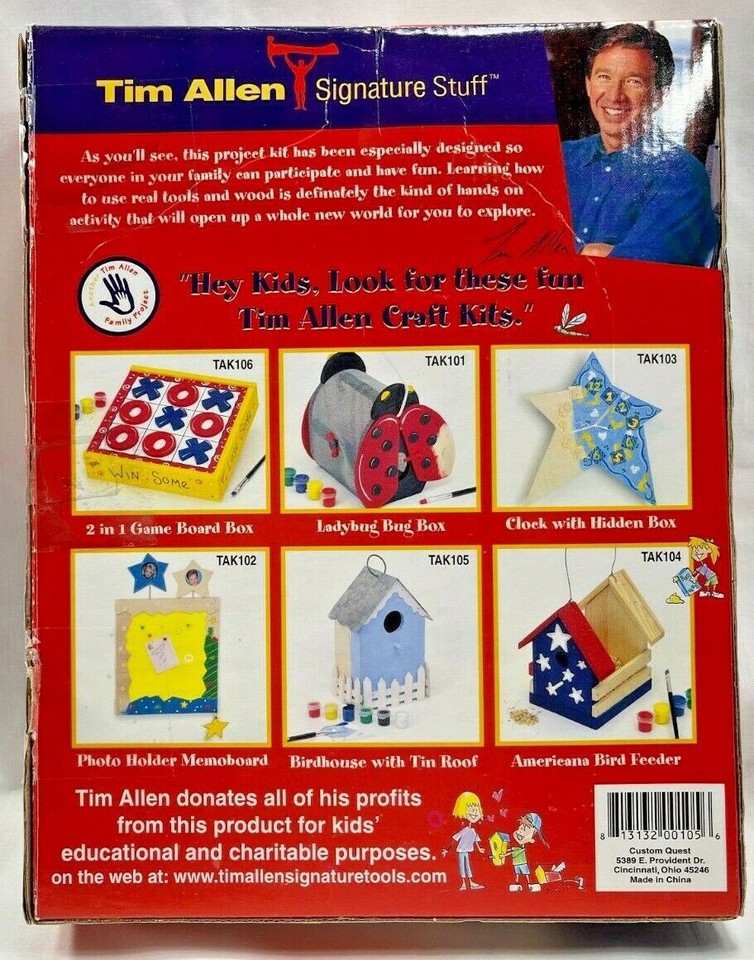 1990s Tim Allen Signature Stuff Wood Wooden Birdhouse Craft Kit Age 8 ...