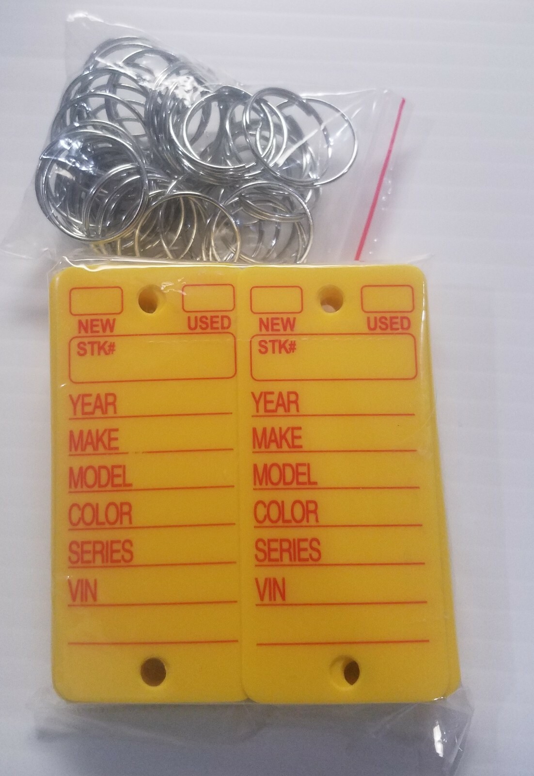 Car Dealer Poly Key Tags, small pack of 50 Key Tags w/ rings | eBay