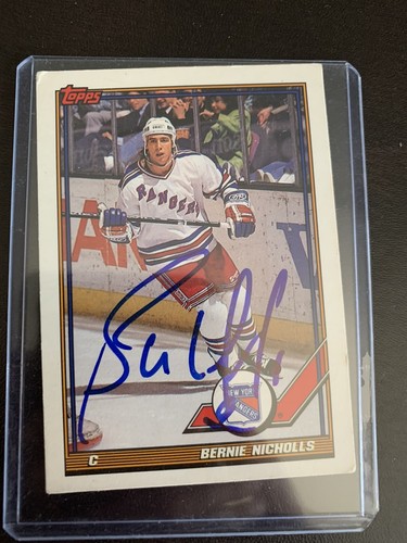 Bernie Nicholls Signed Hockey Card New York Rangers | eBay