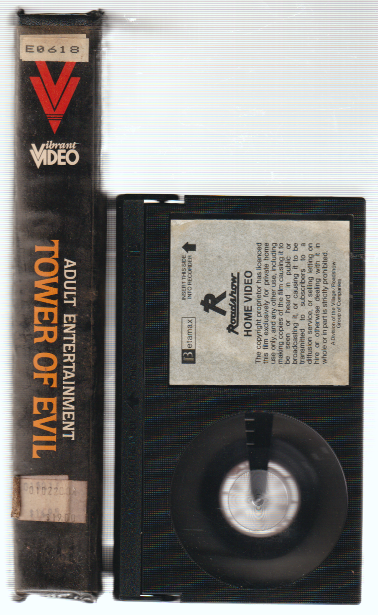 RARE BETA Video Tape TOWER OF EVIL Clamshell Betamax Roadshow Vibrant ...