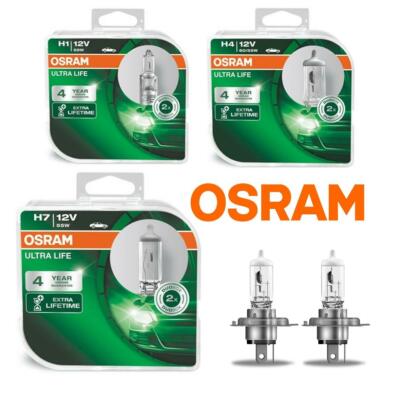 Osram Ultra Life H1 H4 H7 Long Life Car Bulbs with 4-Year Guarantee ...
