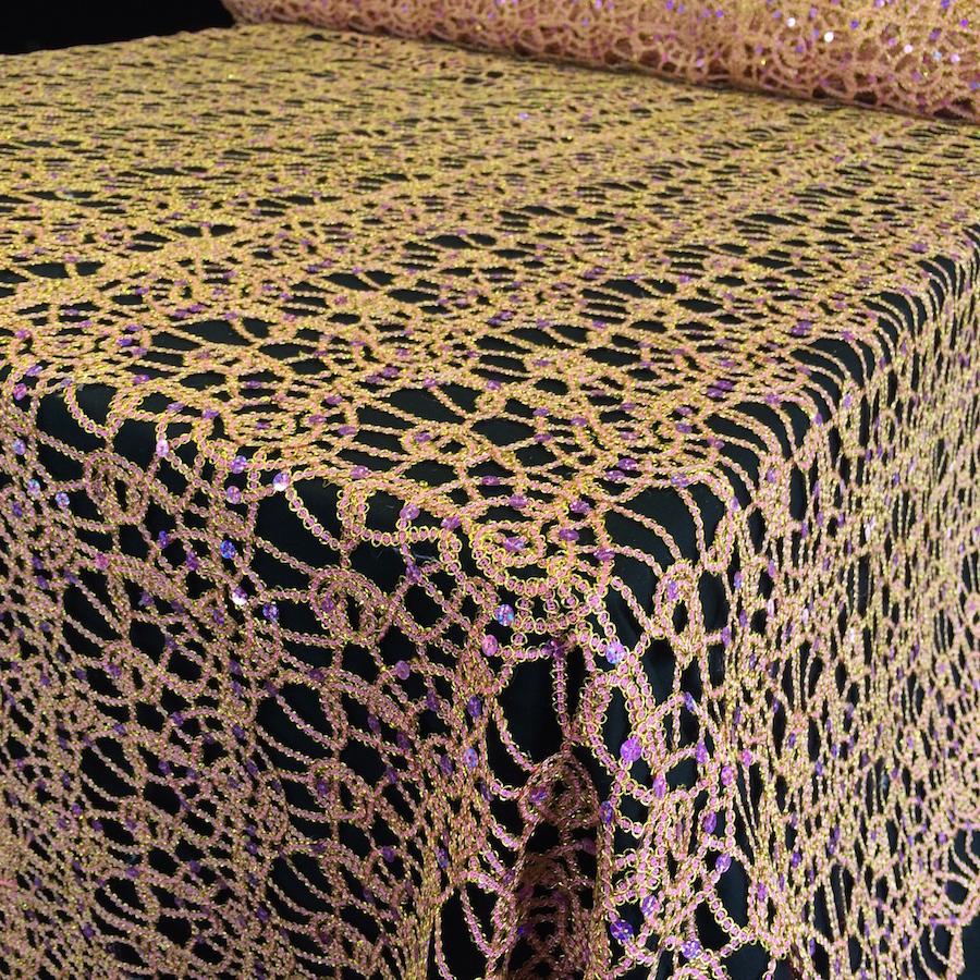 Corded Sequin Lace Fabric Metallic Web for Table Cloths and Apparel 10 ...