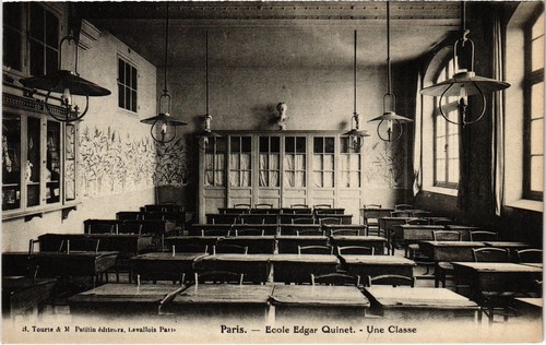 CPA PARIS 9e - Ecole Edgar Quinet - Une Classe (113452) | eBay