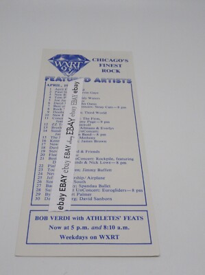 WXRT 93 FM Featured Artists Chicago April 1985 Frank E. Lee and Bob ...