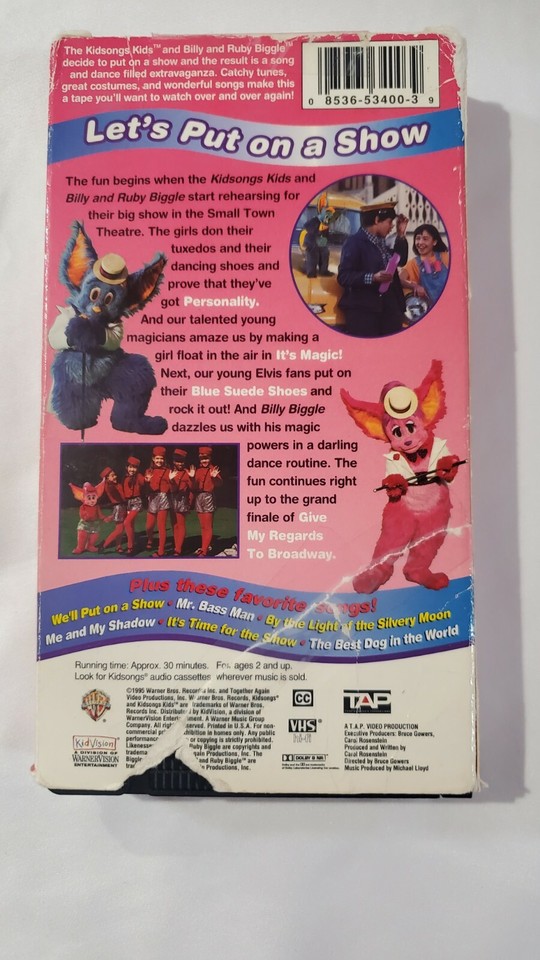 Kidsongs ~ Let’s Put On A Show ~ VHS Billy/Ruby Biggle ~ Educational ...