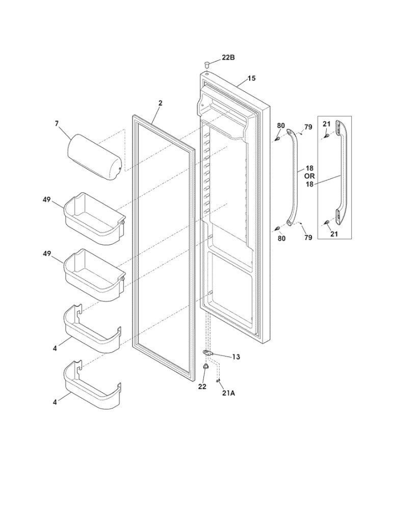 Frigidaire Refrigerator: Dairy Door 11 3/8" (240338303 / 240338313 ...