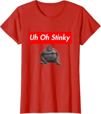 Uh Oh Stinky Monkey Meme Poop Monkey Design Ladies' Crewneck T-Shirt | eBay