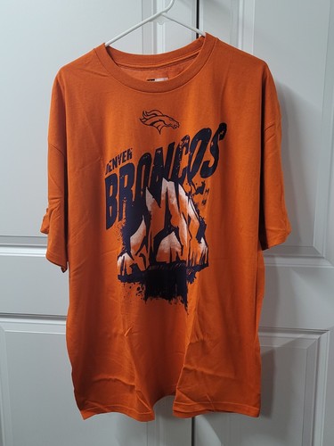 Denver Broncos Tshirt Men's NFL Football Size: 2XL Orange Team Apparel ...