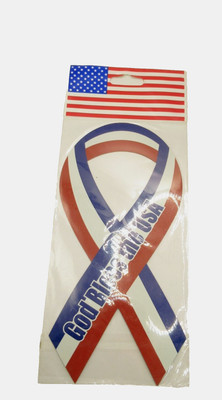 New Magnetic Car ‘God Bless The USA American Flag Ribbon~4”W x 8”H NIP ...