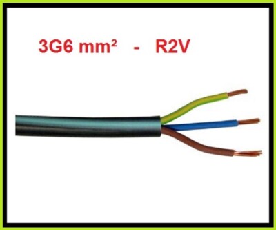 Câble électrique 3G6 mm² - Rigide - 1,20 mètre. | eBay