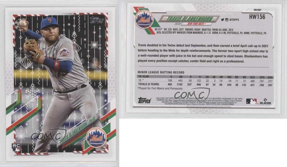 2021 Topps Holiday WalMart Mega Box Travis Blankenhorn #HW156 Rookie RC ...
