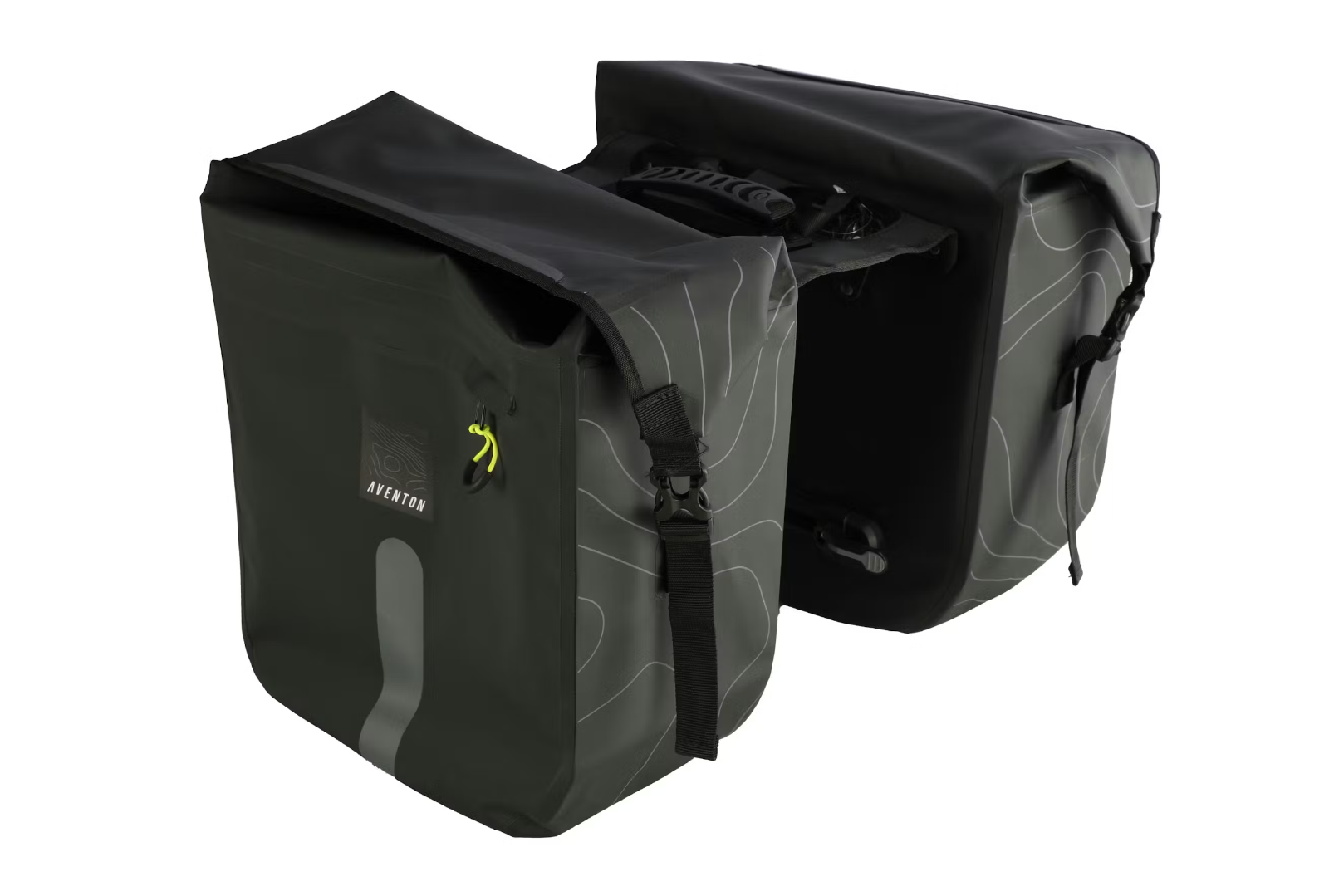 Aventon Waterproof Twin Pannier Bag - Reflective, Roll-Top Cycling Bag ...