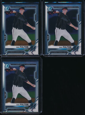 Lot of (3) DAX FULTON 2021 Bowman Chrome Prospects MARLINS Rookie Card ...
