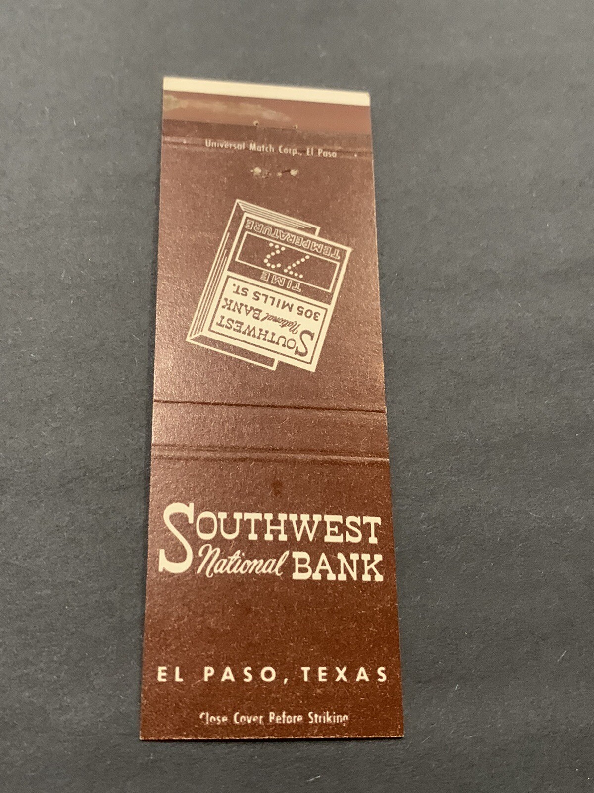 Vintage Texas Matchbook: “Southwest National Bank” El Paso, TX | eBay
