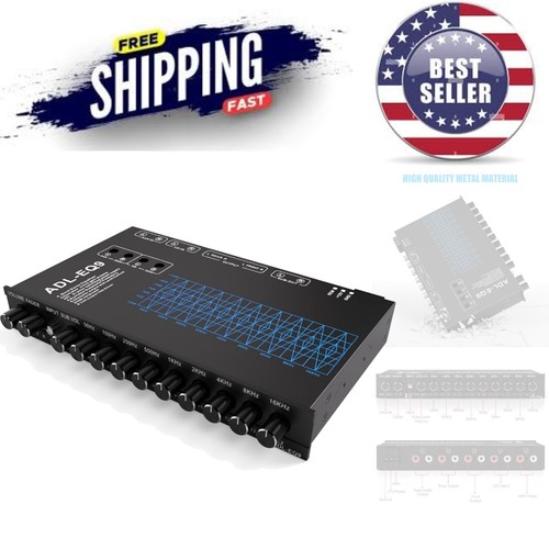 9-Band Car Audio Equalizer Metal 6-Channel Output Adjustable for Car ...