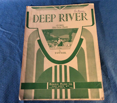 Vintage Sheet Music Deep River Song with Guitar Chords Loc BLU 10 | eBay