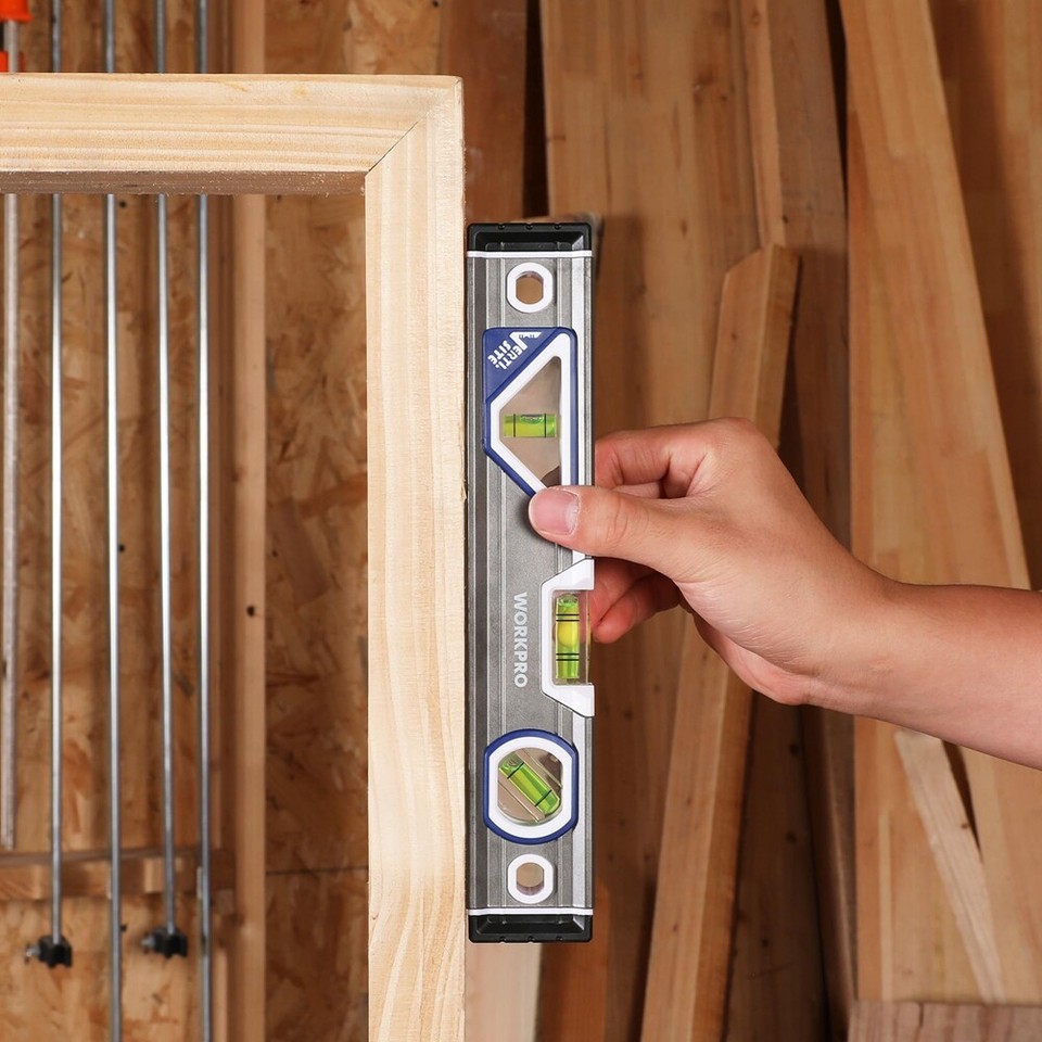 WORKPRO 10''Torpedo Level, Small leveler tool w/3 Different Bubbles 45 ...