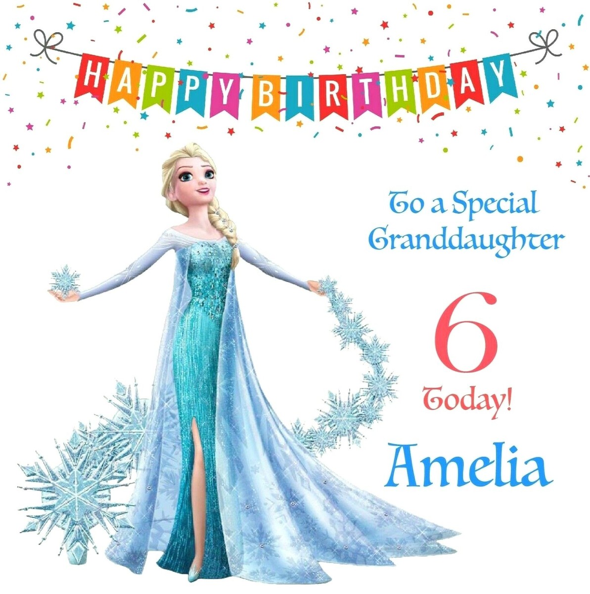 Frozen 6th Birthday Card Printable Disney's Frozen Anna Personalized