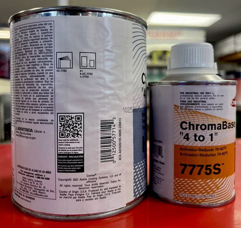 CROMAX Quart ChromaBase 4 to 1 HC 7776S Snap Dry Clear Coat With ...
