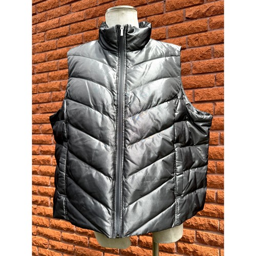 Lands' End women's silver puffer vest 2XP | eBay