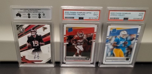 Lot Of Three Football Rookie Card Graded One Auto & Numbered | eBay
