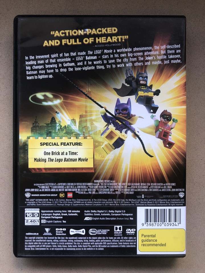 The LEGO Batman Movie (DVD 2017) Region 4 Action, Adventure, Animation ...