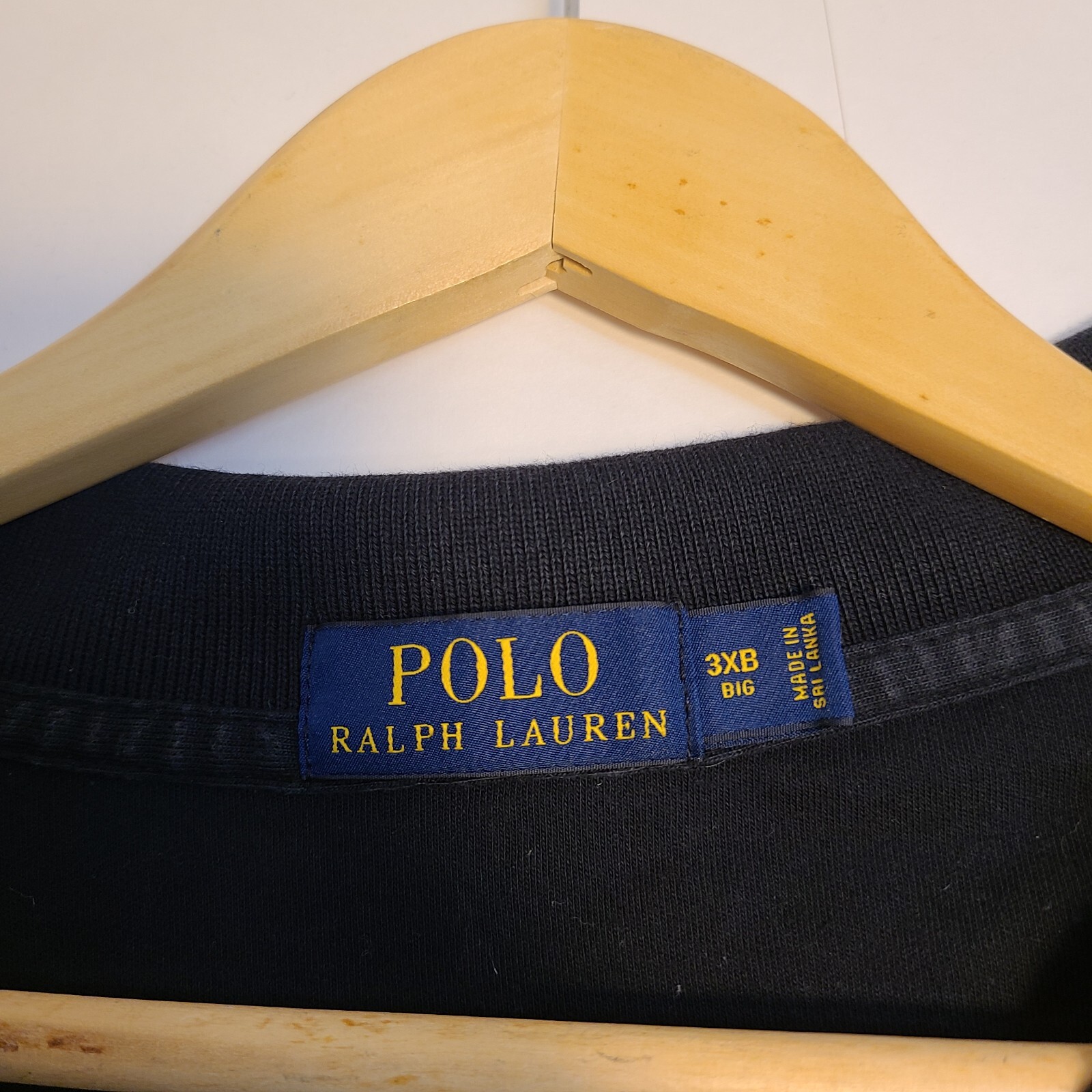 Polo Ralph Lauren Black Polo Shirt Cotton BIG 3XB Logo - Gem