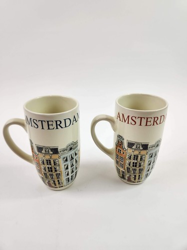 Set of 2 All Dutch Amsterdam Handcrafted Tall Mug Souvenir 1990’s Row ...