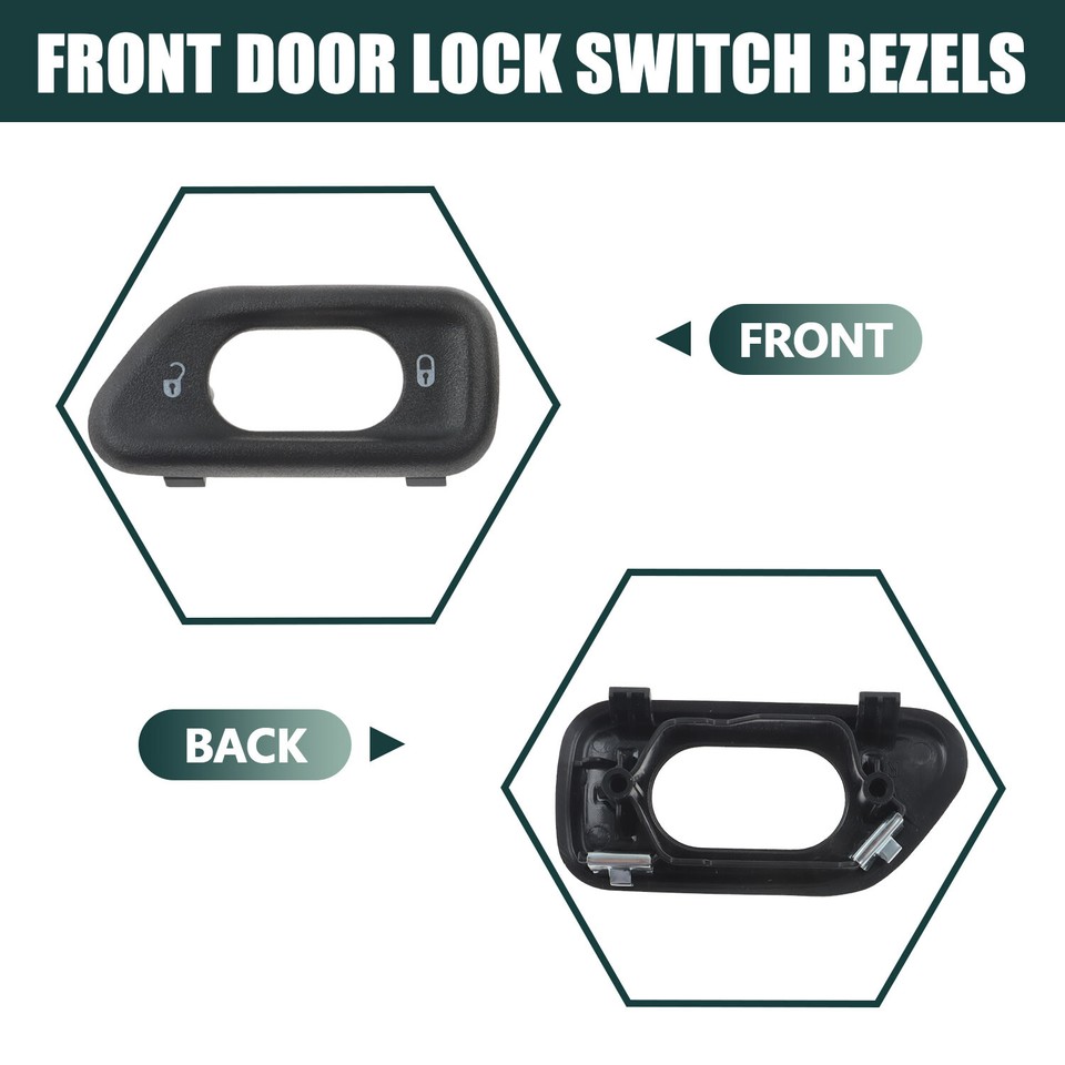Driver & Passenger Front Door Lock Switch Bezels for 2011-17 Jeep ...